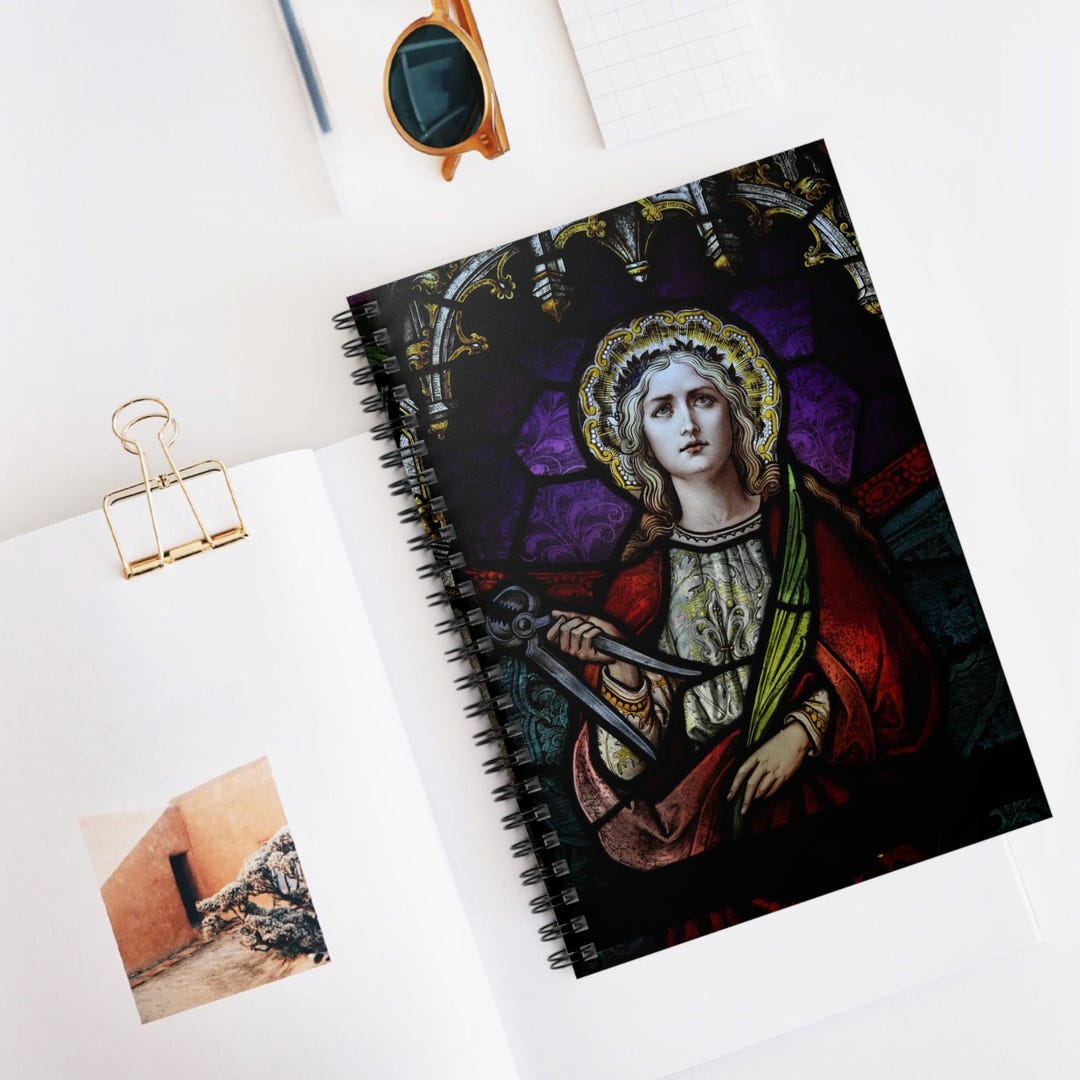 St Agatha Stained Glass Spiral Notebook: Vintage Catholic Journal - Etsy