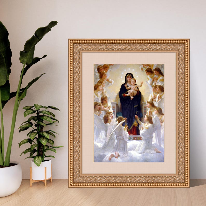 William Bouguereau 'virgin With Angels' Giclée Art Print - Etsy