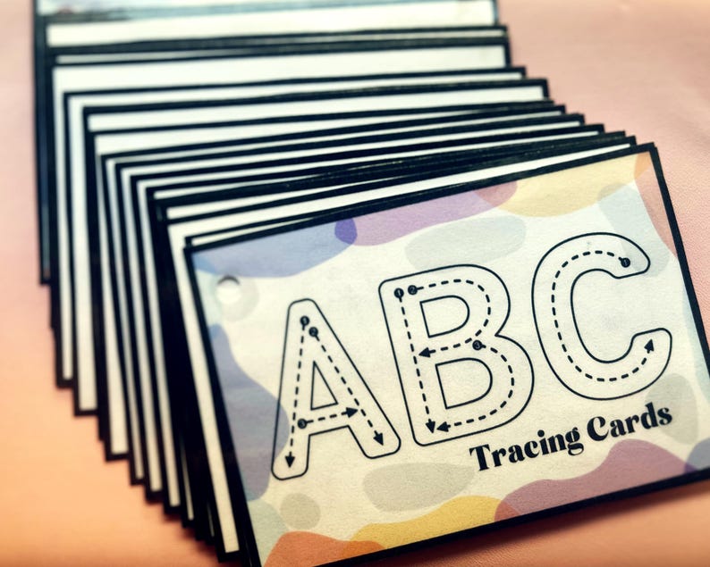 ABC Tracing Flashcards, Alphabet Tracing Cards, Learning Cards for Kids ...