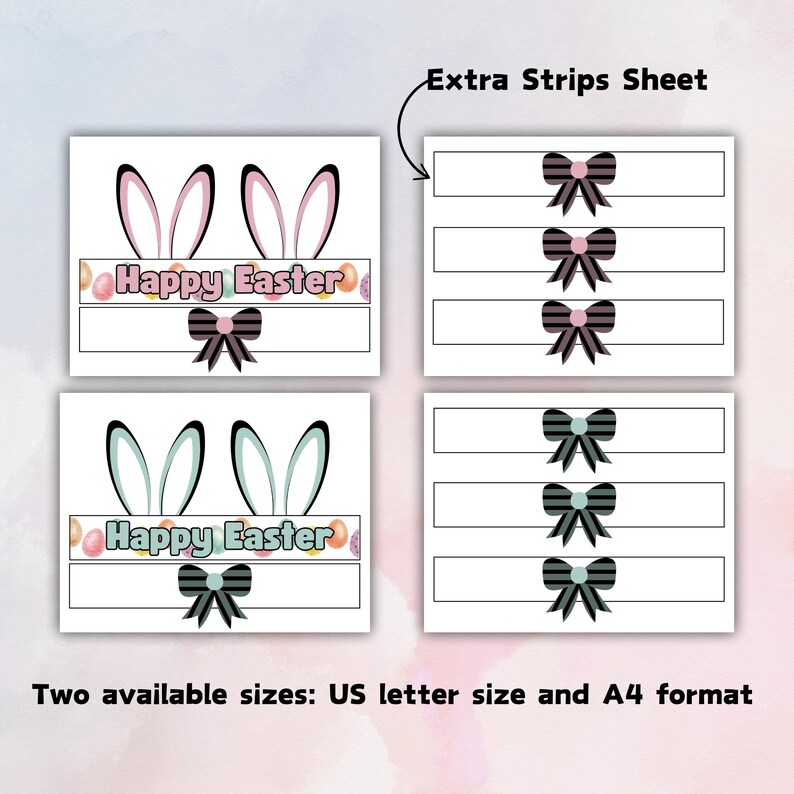 Printable Easter Bunny Ears Crown: Kids DIY Paper Hat (PDF) - Etsy