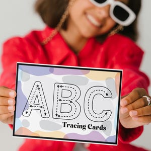 ABC Tracing Flashcards, Alphabet Tracing Cards, Learning Cards for Kids ...