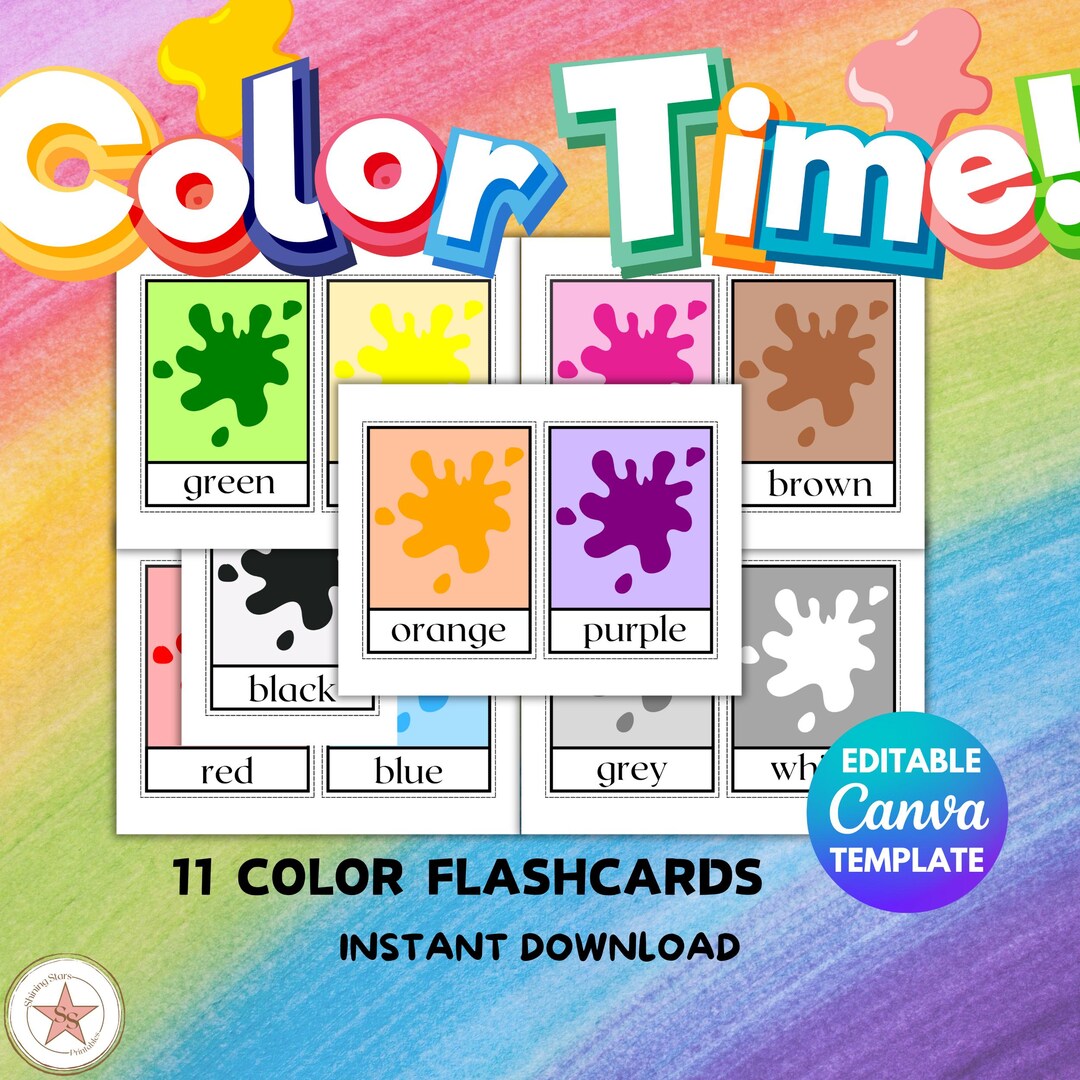 Editable Printable Color Flashcards for Toddlers and Preschoolers – Fun ...