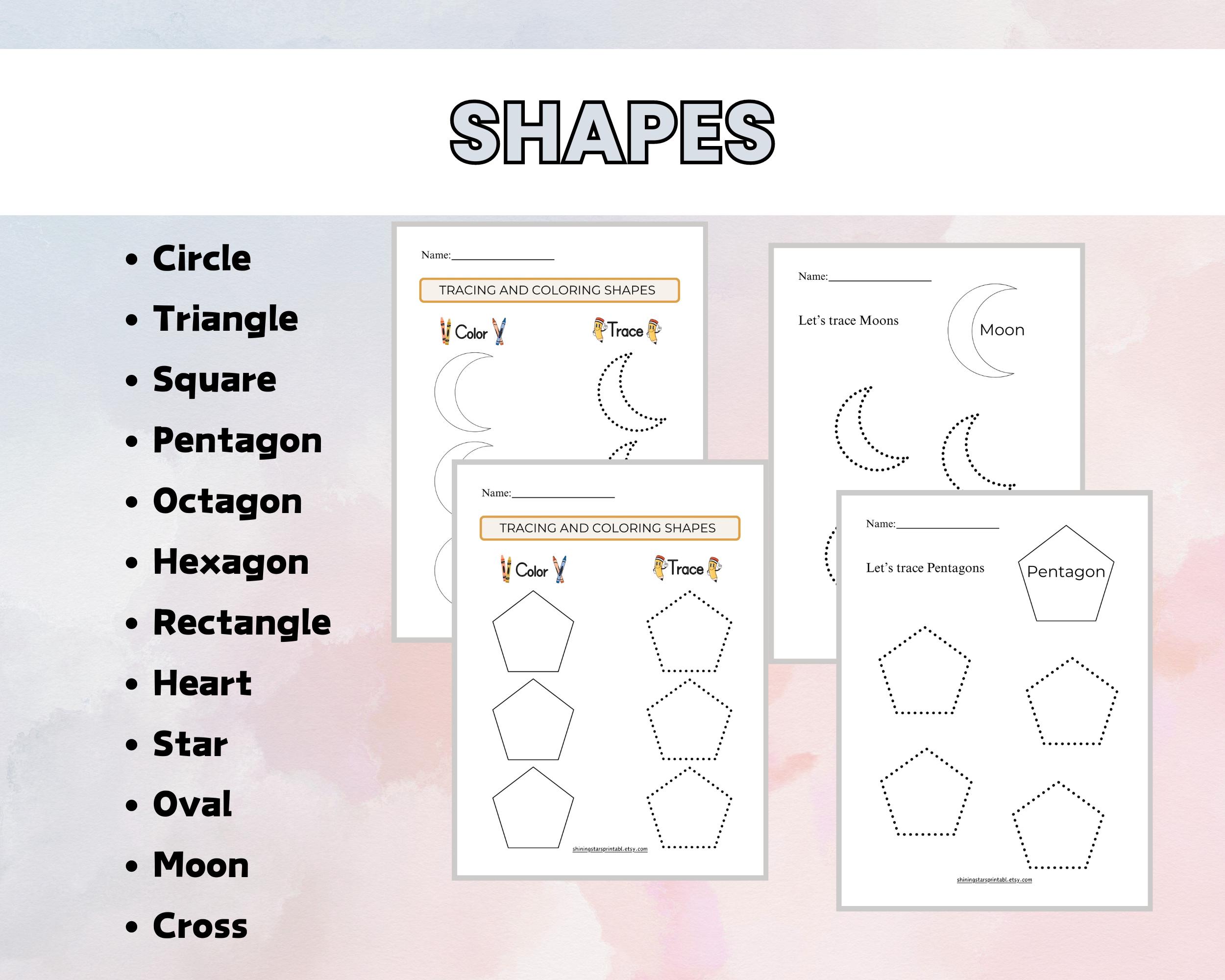 Line and Shapes Tracing Worksheets for Kids, Early Learning Tracing ...