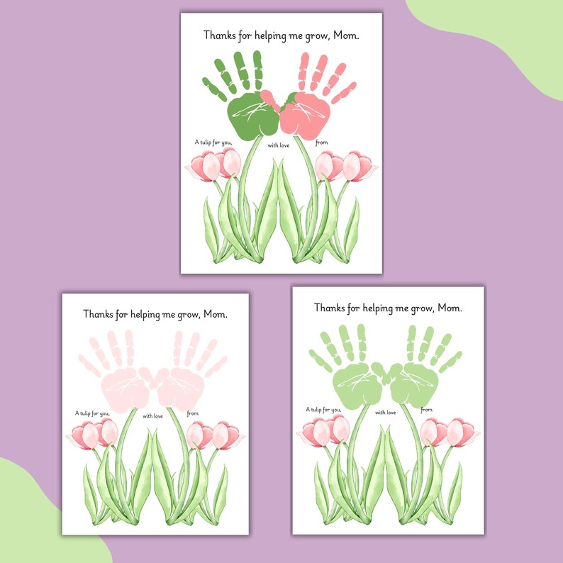 Tulip Handprint Craft for Mom – Mothers Day Printable Gift – Thanks for ...