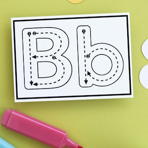 Alphabet Tracing Flashcards: ABC Writing Practice (PDF) - Etsy