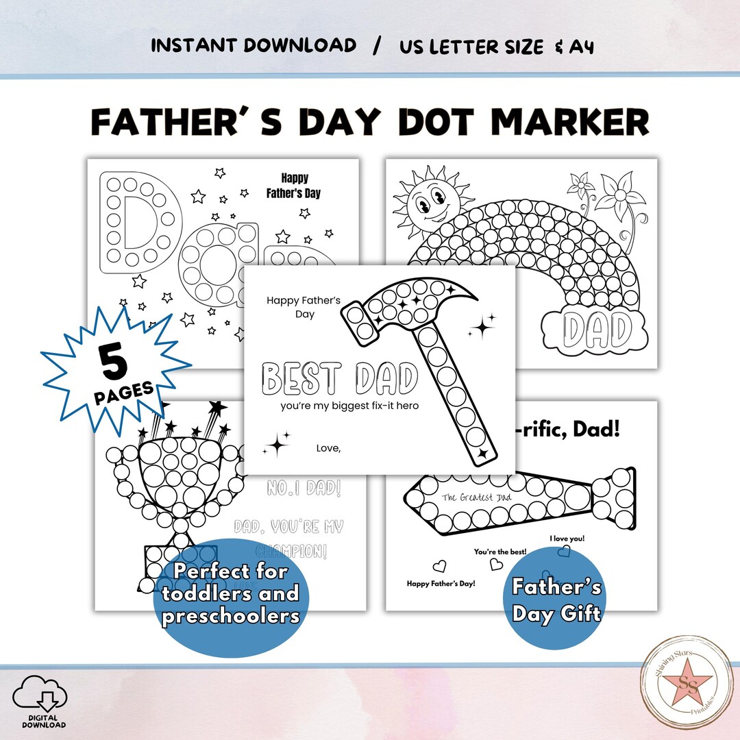 Father’s Day Dot Marker – Toddler Craft for Dad – Preschool Fathers Day ...