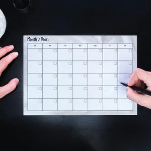 Undated Calendar Printable, Blank Monthly Calendar, Undated Landscape ...