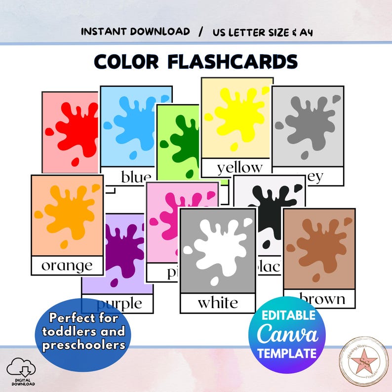 Editable Printable Color Flashcards for Toddlers and Preschoolers – Fun ...