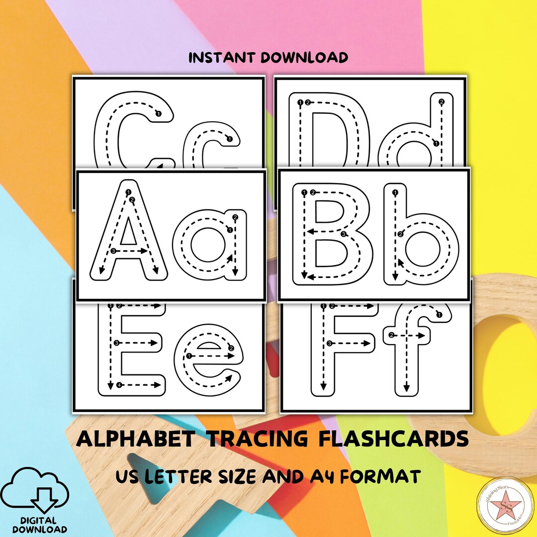 Printable Alphabet Tracing Flashcards – Learn to Write Abcs for ...