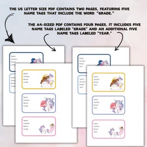 Unicorn Name Tags: Printable Back-to-school Labels (PDF Download) - Etsy