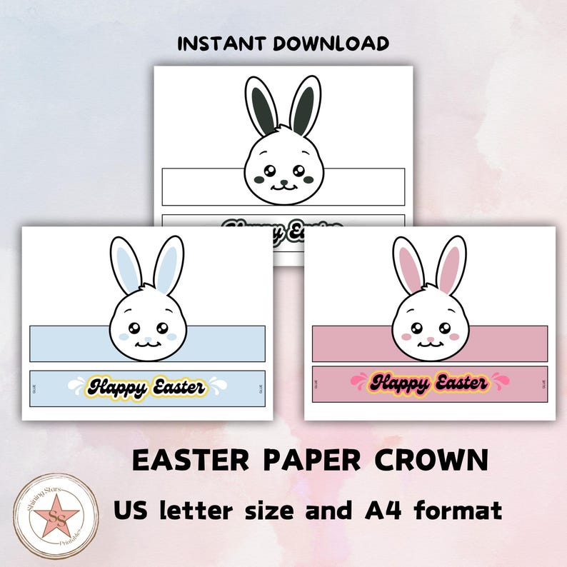 Printable Easter Bunny Paper Crown: Kids Classroom Craft (PDF) - Etsy