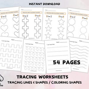 Preschool Line Tracing Worksheets for Kids, Tracing Shapes Printable ...