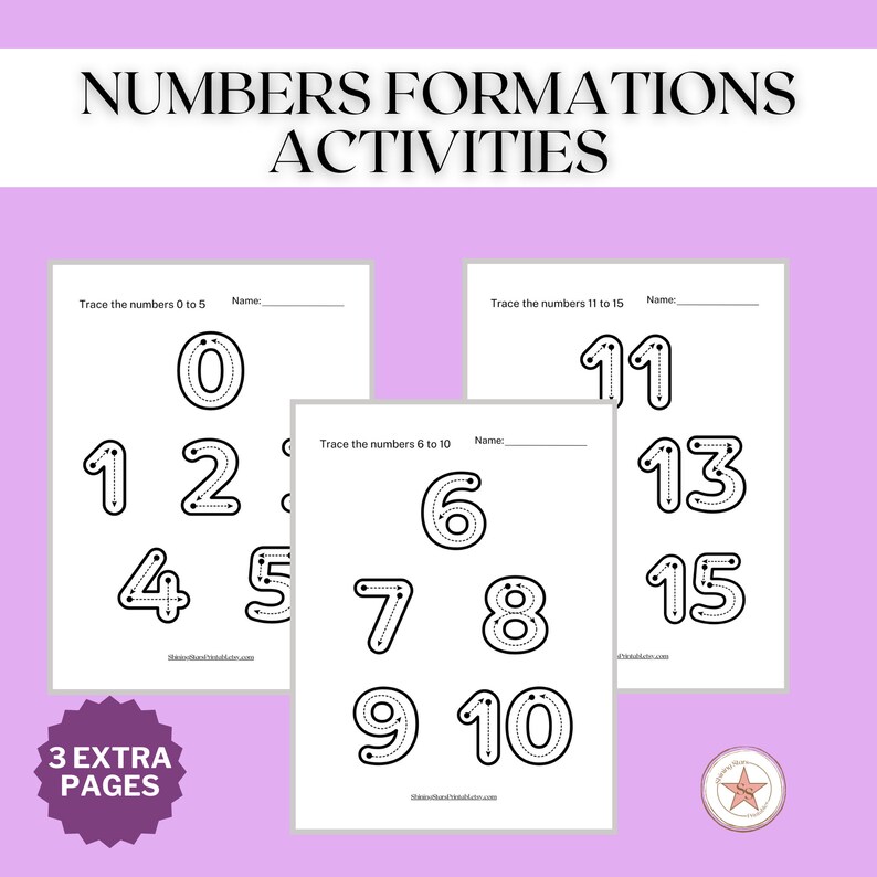 Numbers Formation Handwriting Practice Number Tracing Worksheets ...