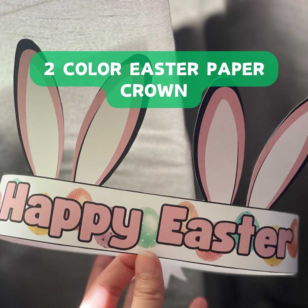 Printable Easter Bunny Ears Crown: Kids DIY Paper Hat (PDF) - Etsy