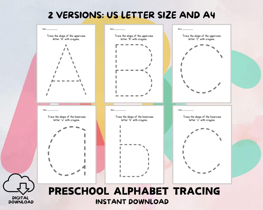 Alphabet Tracing Worksheets – Big Trace Pages for ABC Letter Tracing ...