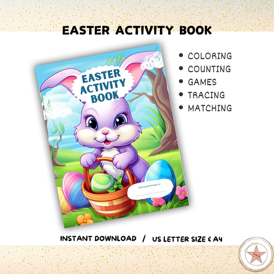 Printable Easter Activity Book, Holiday Worksheets and Kids Games ...