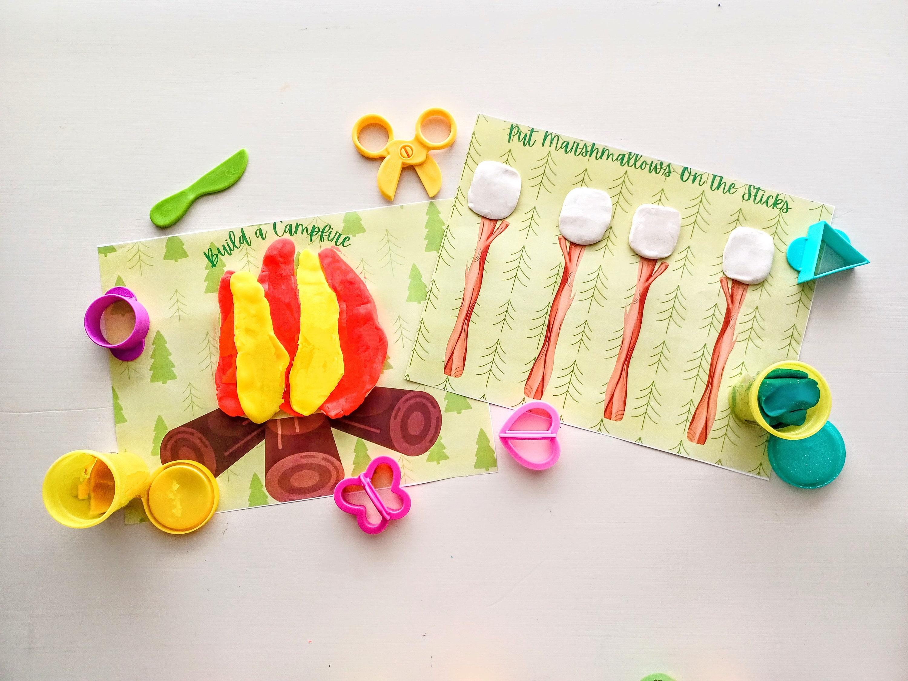 Play Dough Mats Camping Themed Instant Download Learn Through Play ...