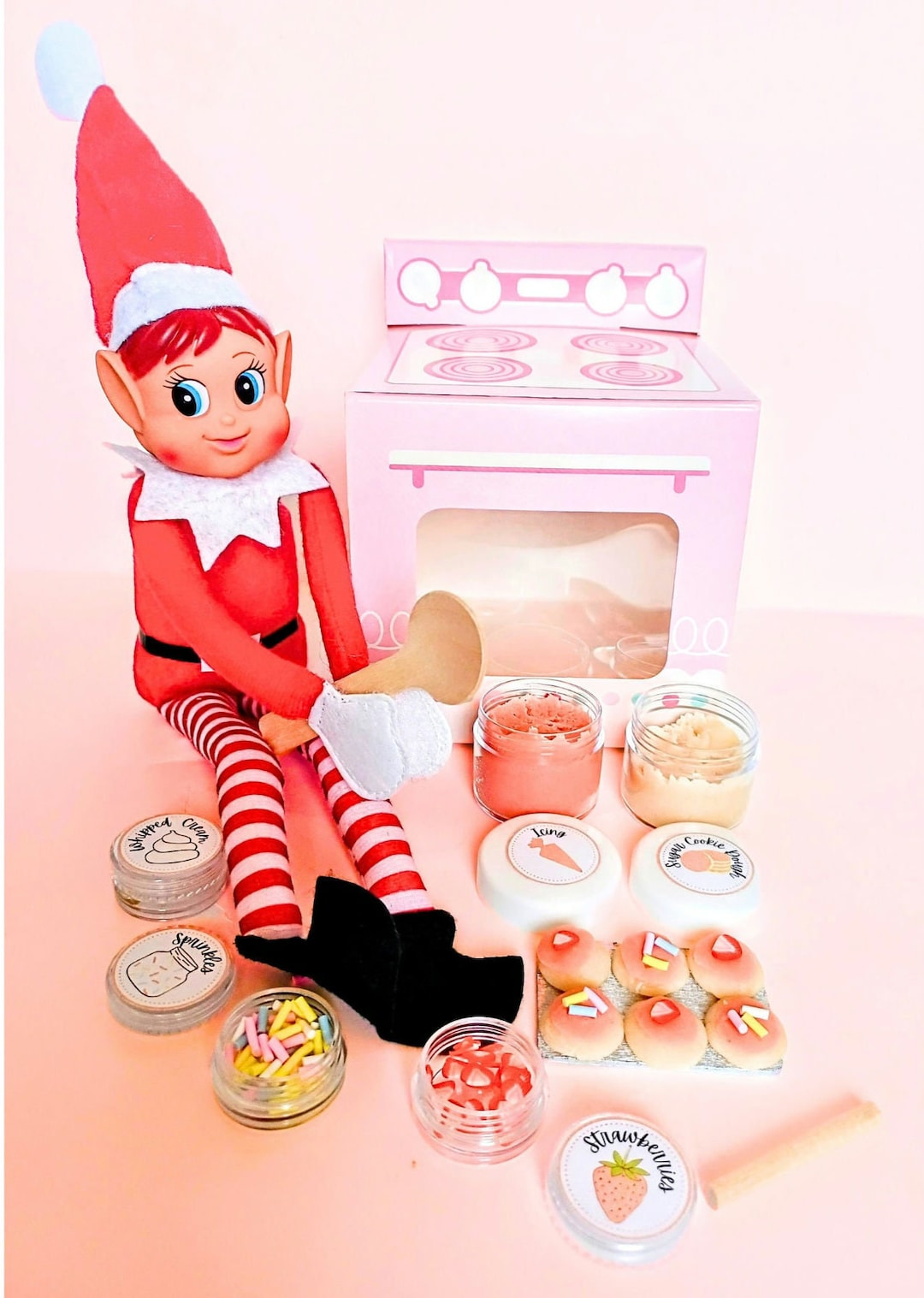 Elf Props Sugar Cookie Dough Baking With Oven Play Dough Set Christmas ...