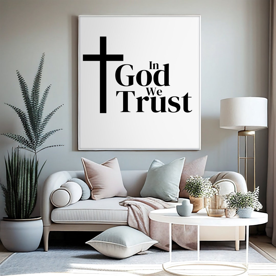In God We Trust DIGITAL DOWNLOAD, Christian Printable Wall Art, Jesus ...