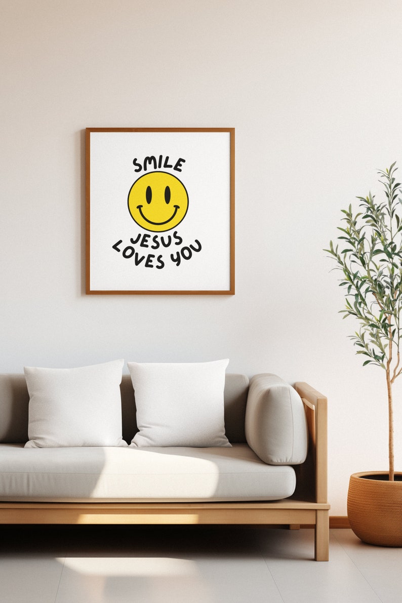 Smile Jesus Loves You DIGITAL DOWNLOAD, Christian Printable Wall Art ...