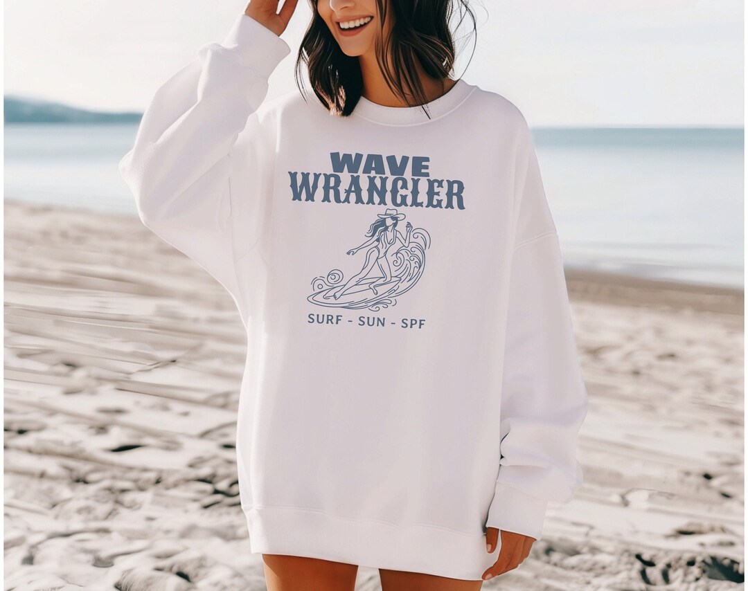 Coastal Cowgirl Sweater, Western Sweatshirt, Surfing Sweatshirt, Wave ...