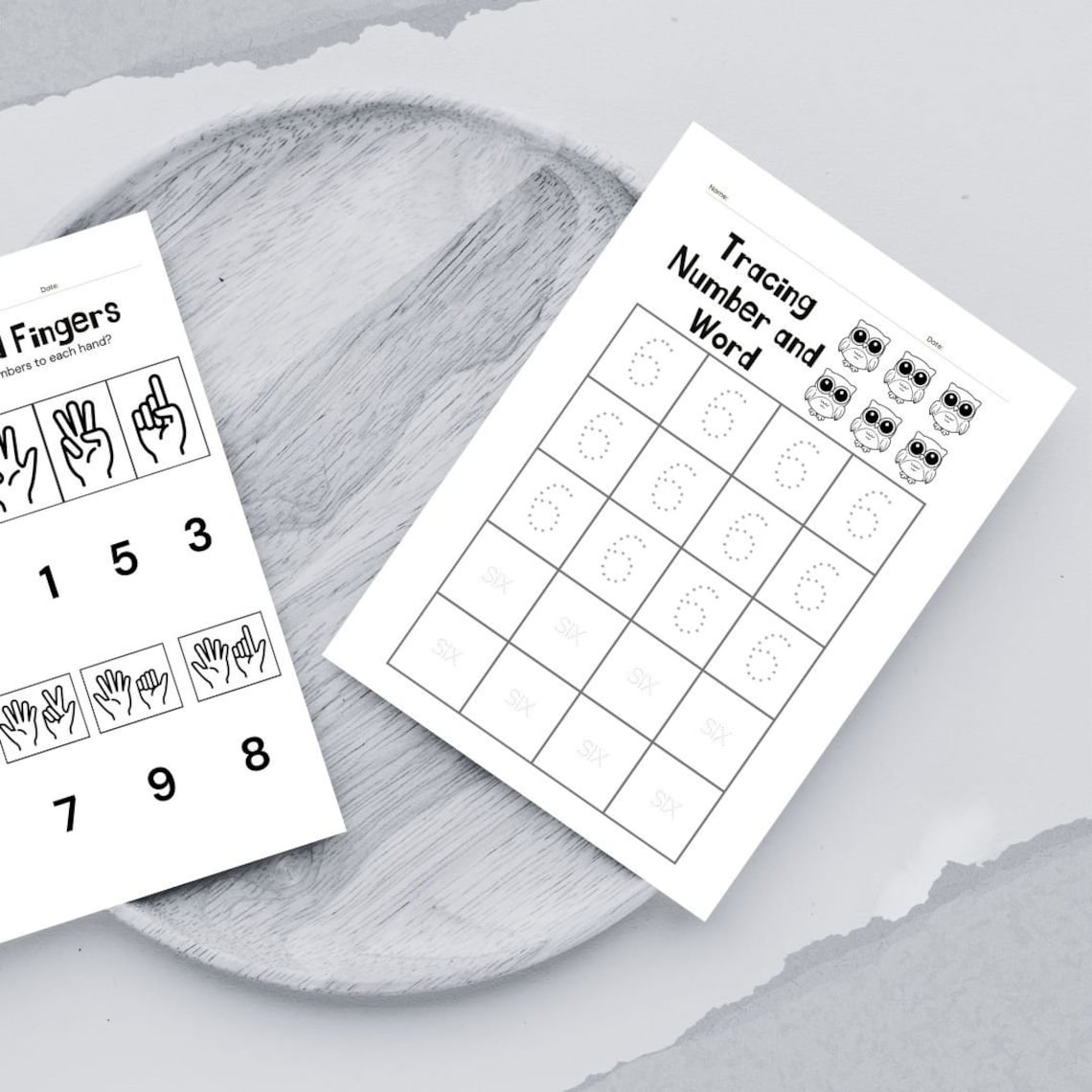 0-9 Number and Word Tracing and Activities Worksheets, Preschool ...