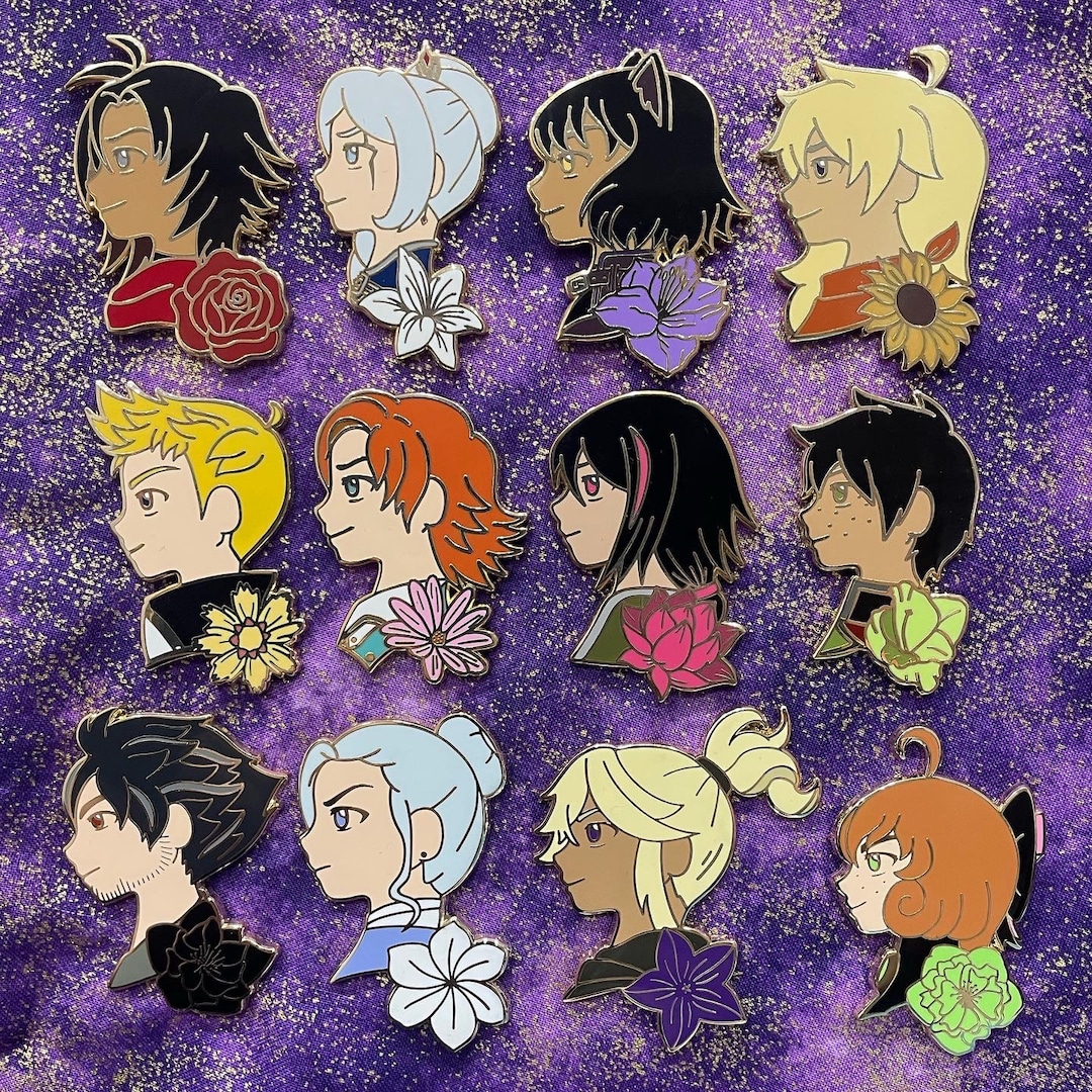 RWBY Flower Pins - Etsy