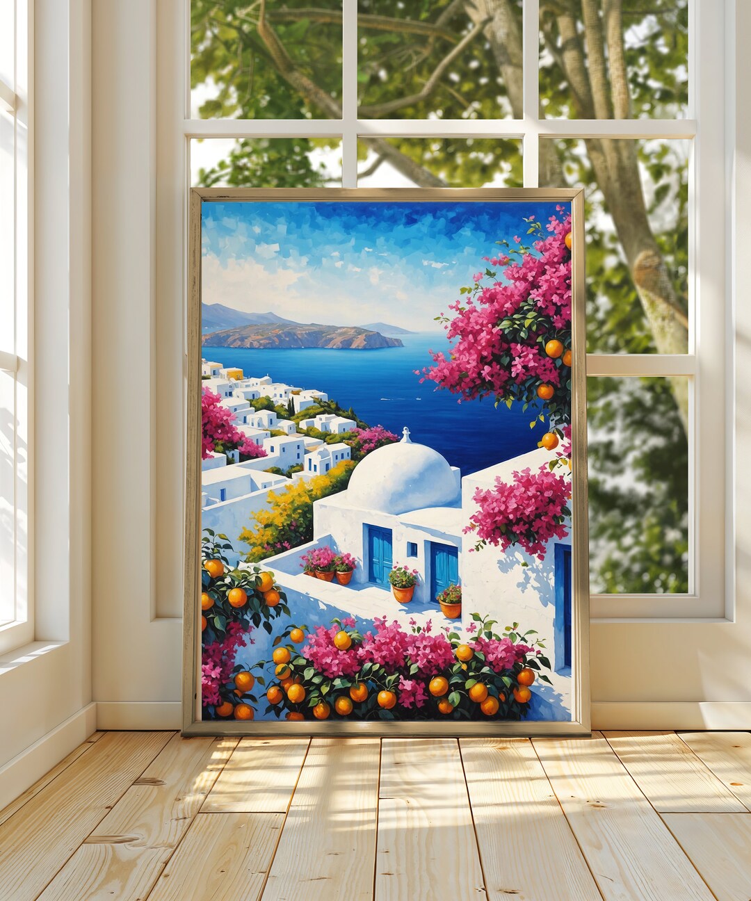 Santorini Wall Art Set of 3 Prints | Mediterranean Wall Art | Greek ...