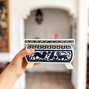 CONTEMPORARY Handcrafted White & Blue Lacquer Box, Olinala Guerrero ...