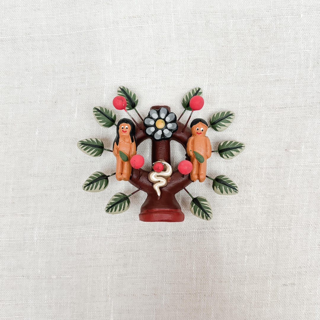 Mini Clay Tree of Life adam & Eve in the Garden of Eden Incense Holder ...