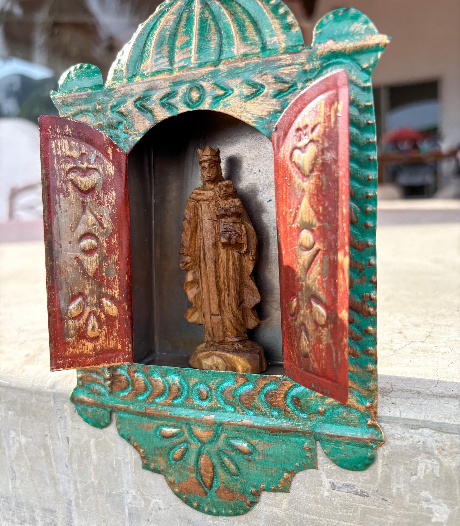 Hand-painted Punched Tin Nicho – Vintage Sabino Wood Figurine - Etsy