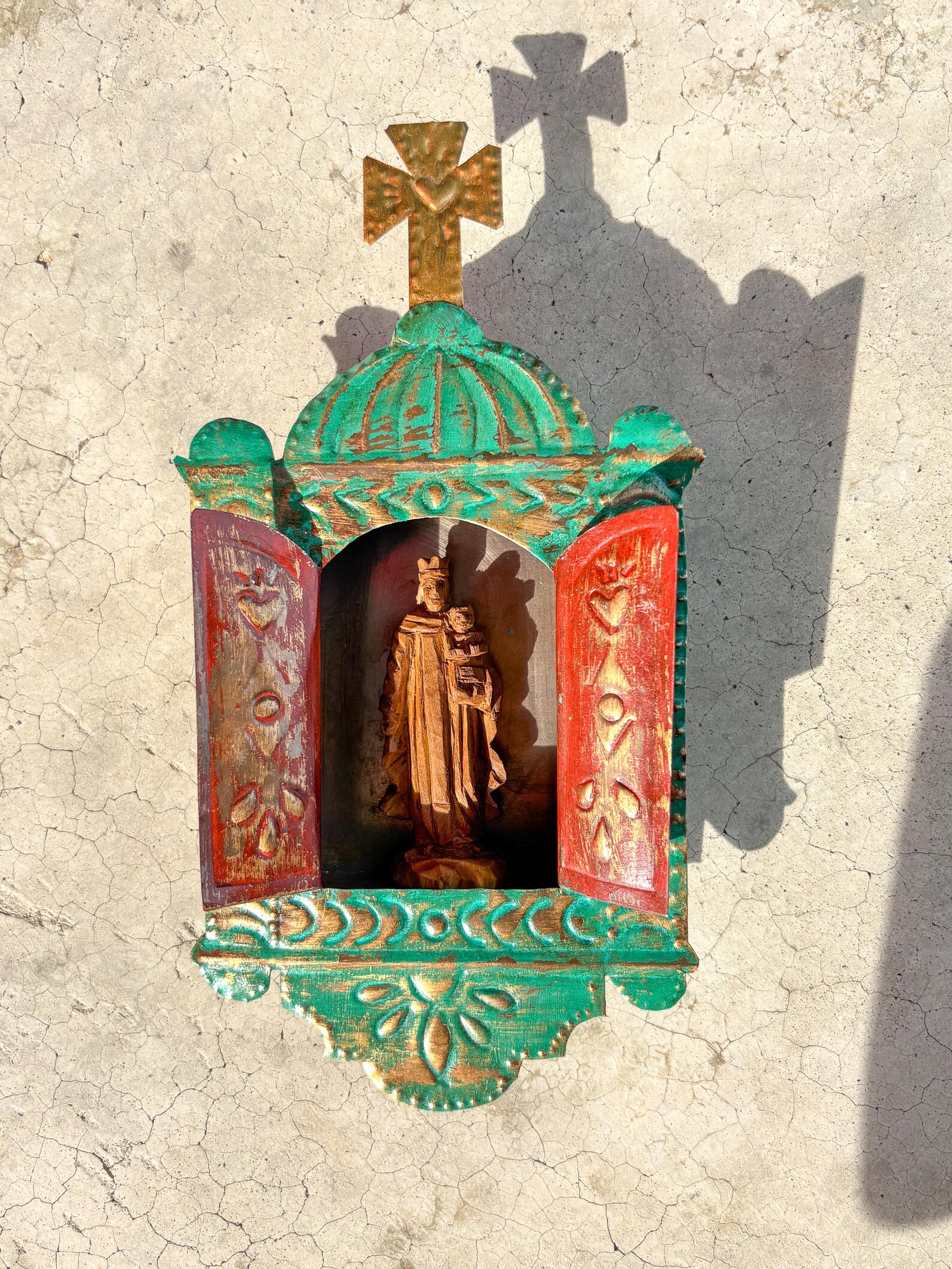 Hand-painted Punched Tin Nicho – Vintage Sabino Wood Figurine - Etsy