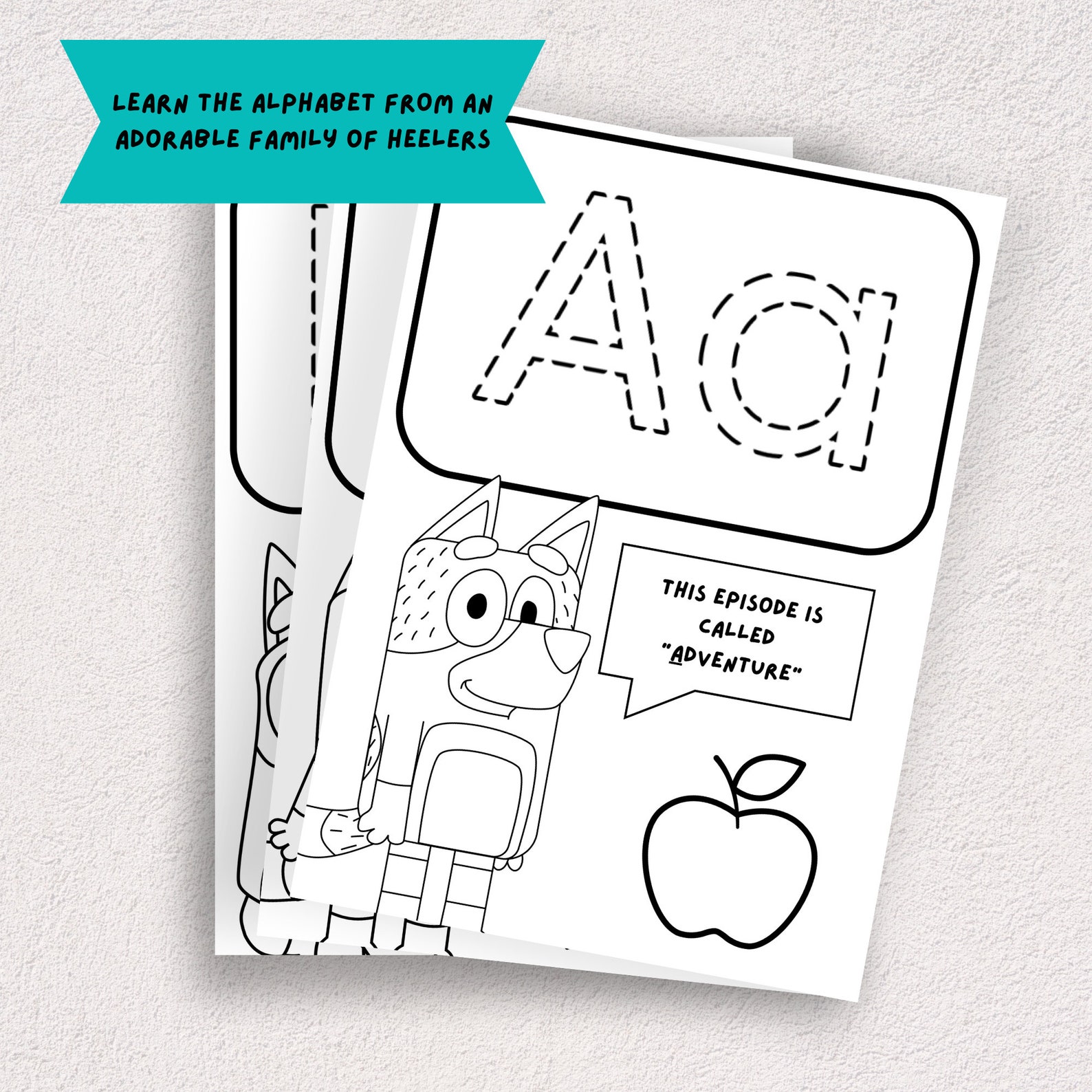 Bluey Alphabet Coloring Sheets - Instant Download Digital Art ...