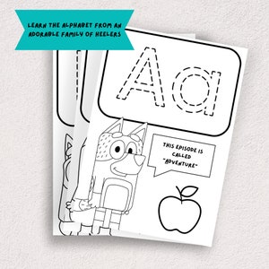 Bluey Alphabet Coloring Sheets - Instant Download Digital Art ...
