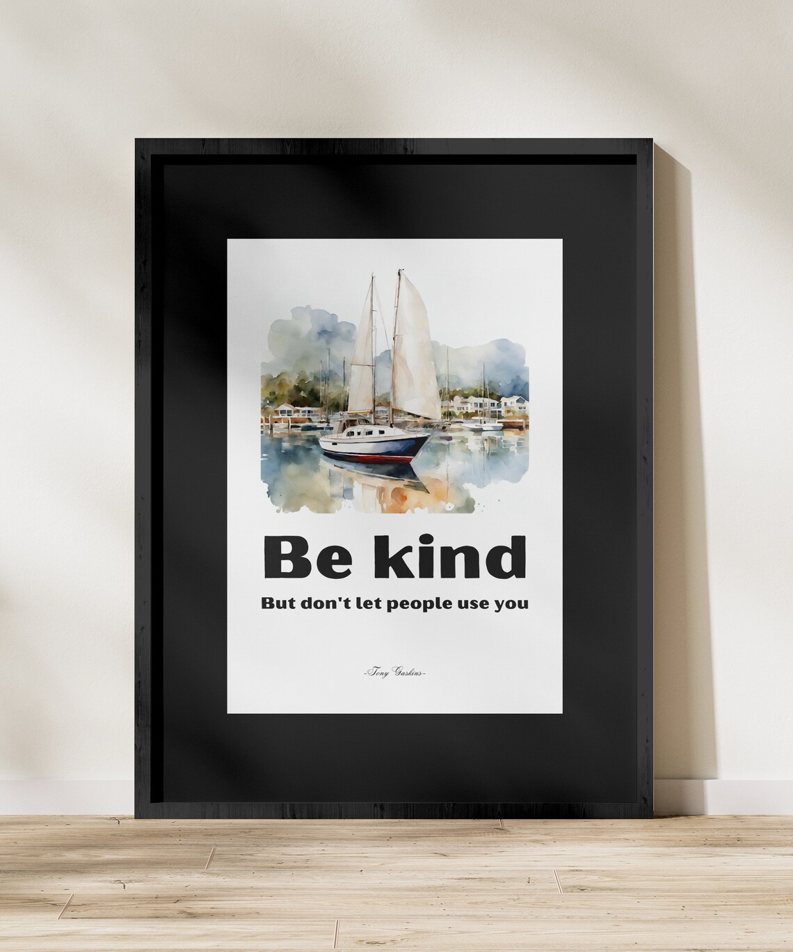 Coastal Sailboat Watercolor Print Nautical Wall Art Be Kind ...