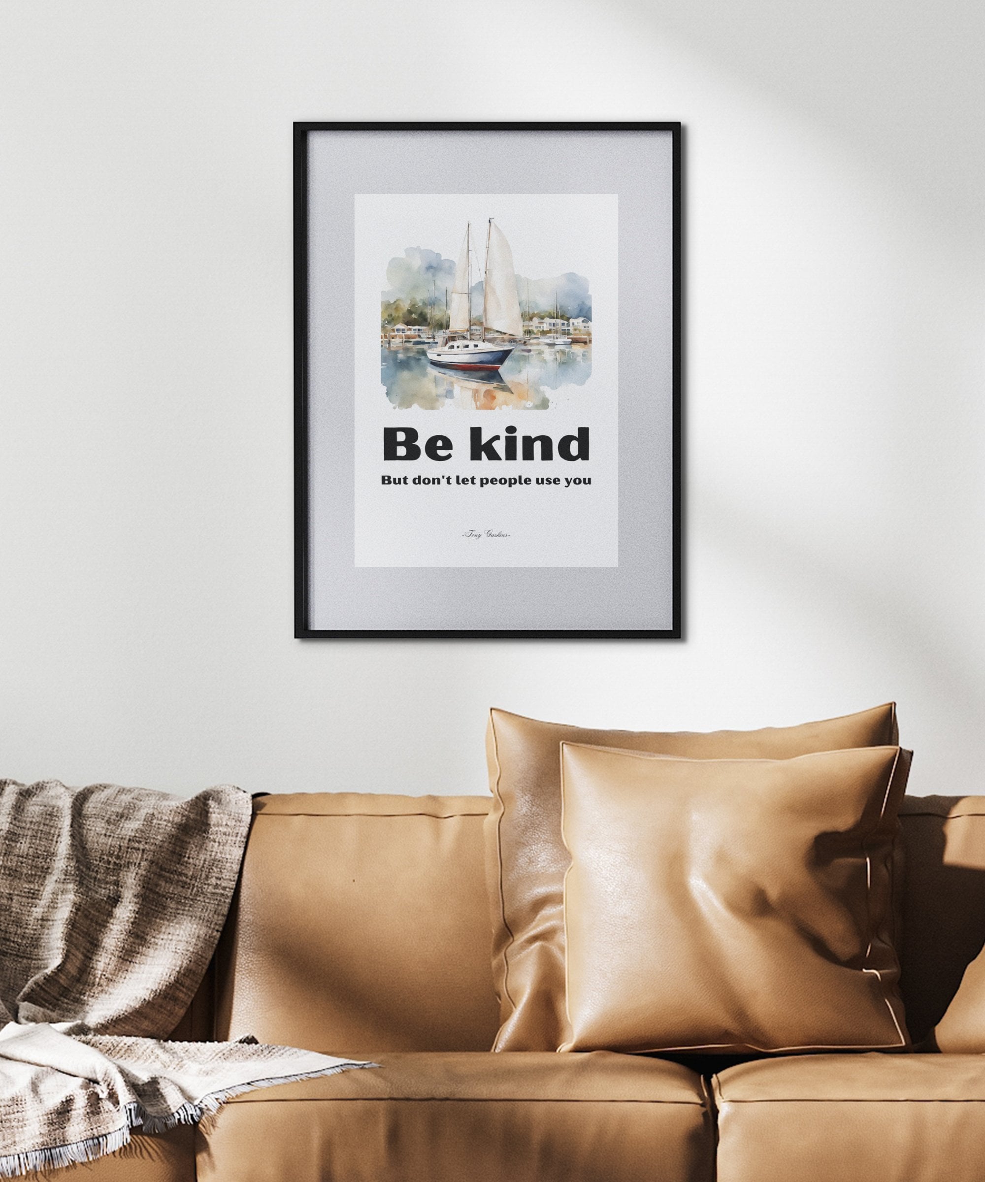 Coastal Sailboat Watercolor Print Nautical Wall Art Be Kind ...