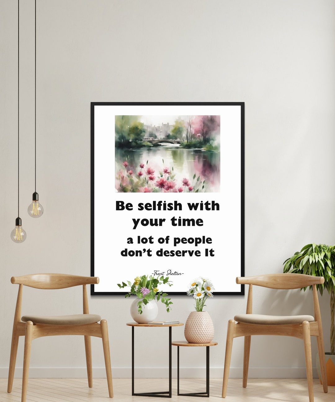 Inspirational Quote Peaceful Landscape Digital Art Printable Wall Decor ...