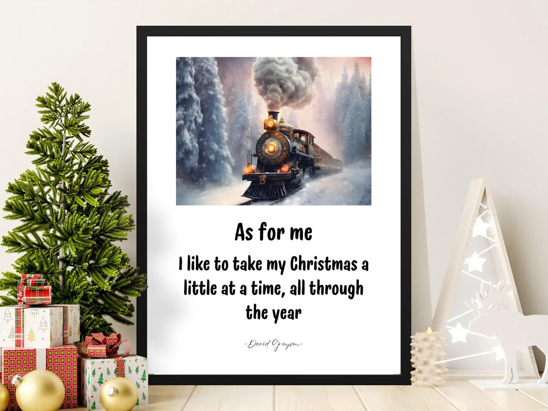 Christmas Train Wall Art Inspirational Holiday Quote Print Winter ...