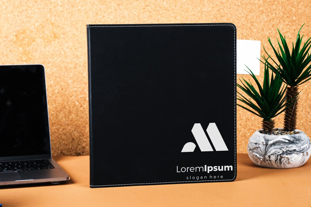Personalized 3-ring Leather Binder, Company Logo Engraved Binder ...