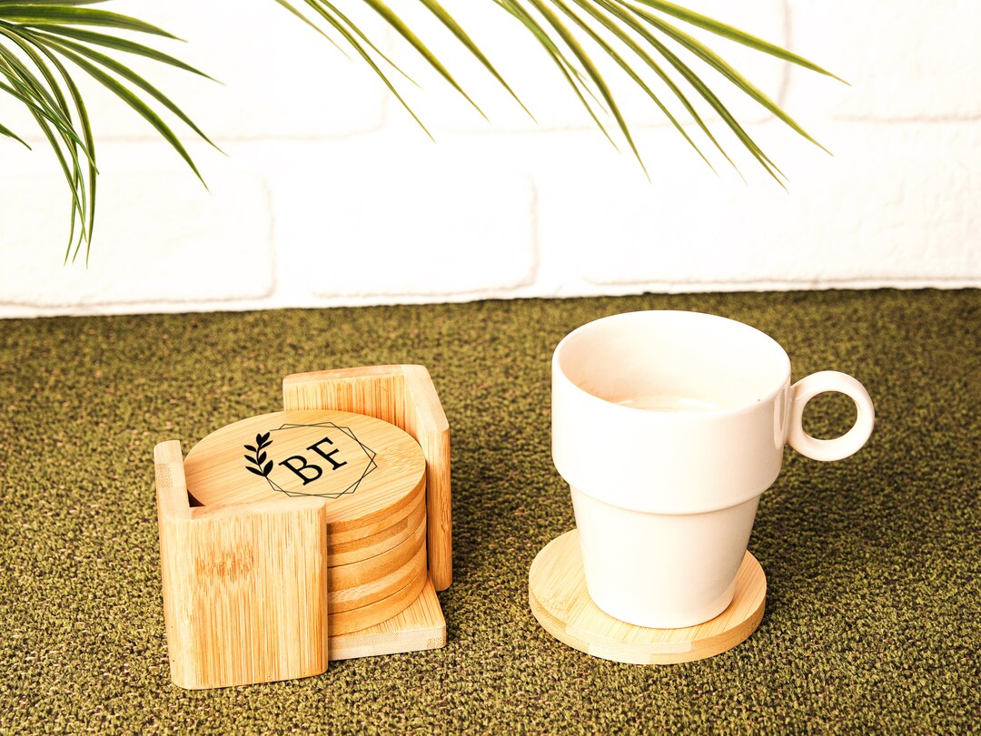 Personalized Wooden Coasters, Square and Round Coaster Set, Wedding ...
