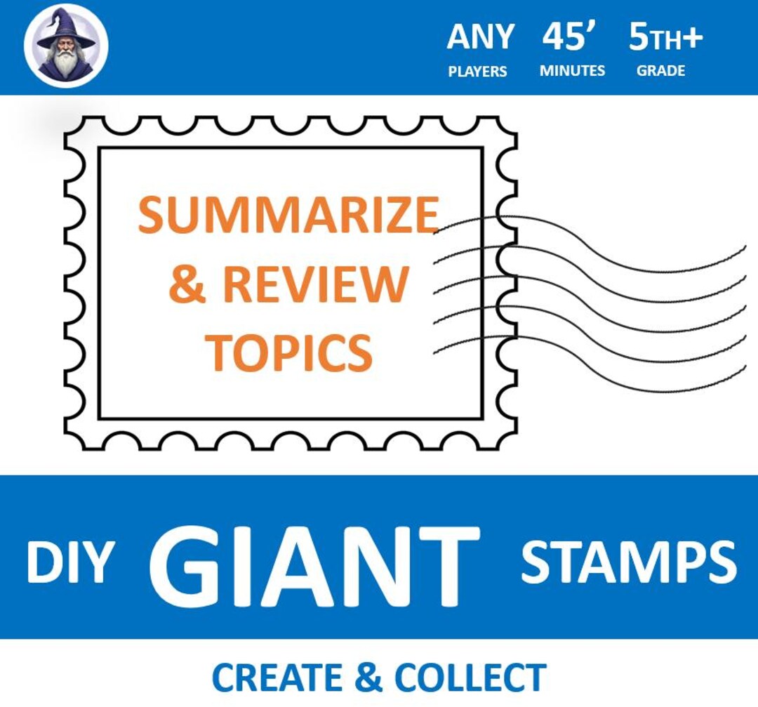 DIY Giant Stamps | Visual Learning Activity | Printable Review Game for ...