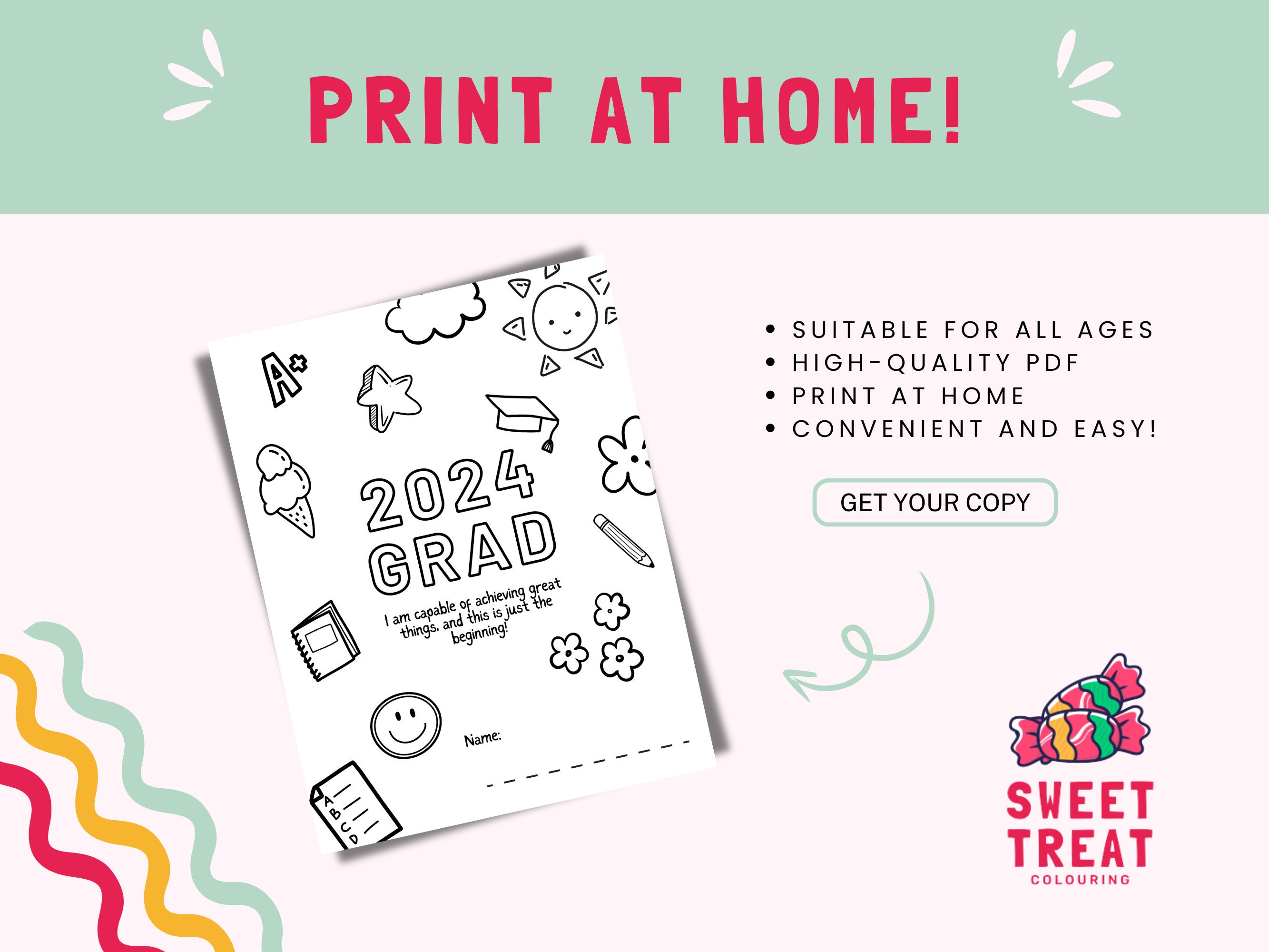 2024 Grad Coloring Page Inspirational Graduation Printable Cute School ...