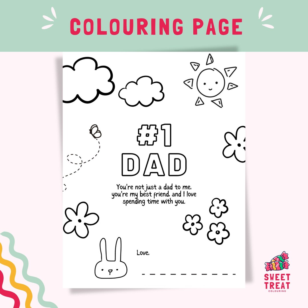 Digital Download Father's Day Coloring Page New Dad Printable Father's ...