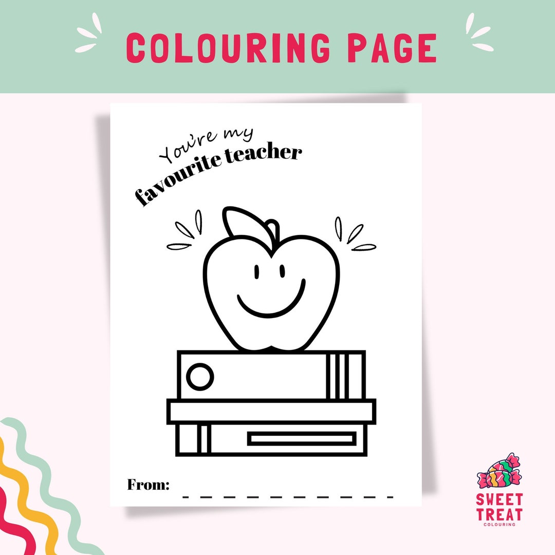 You're My Favourite Teacher Coloring Page | Instant Download | Teacher ...