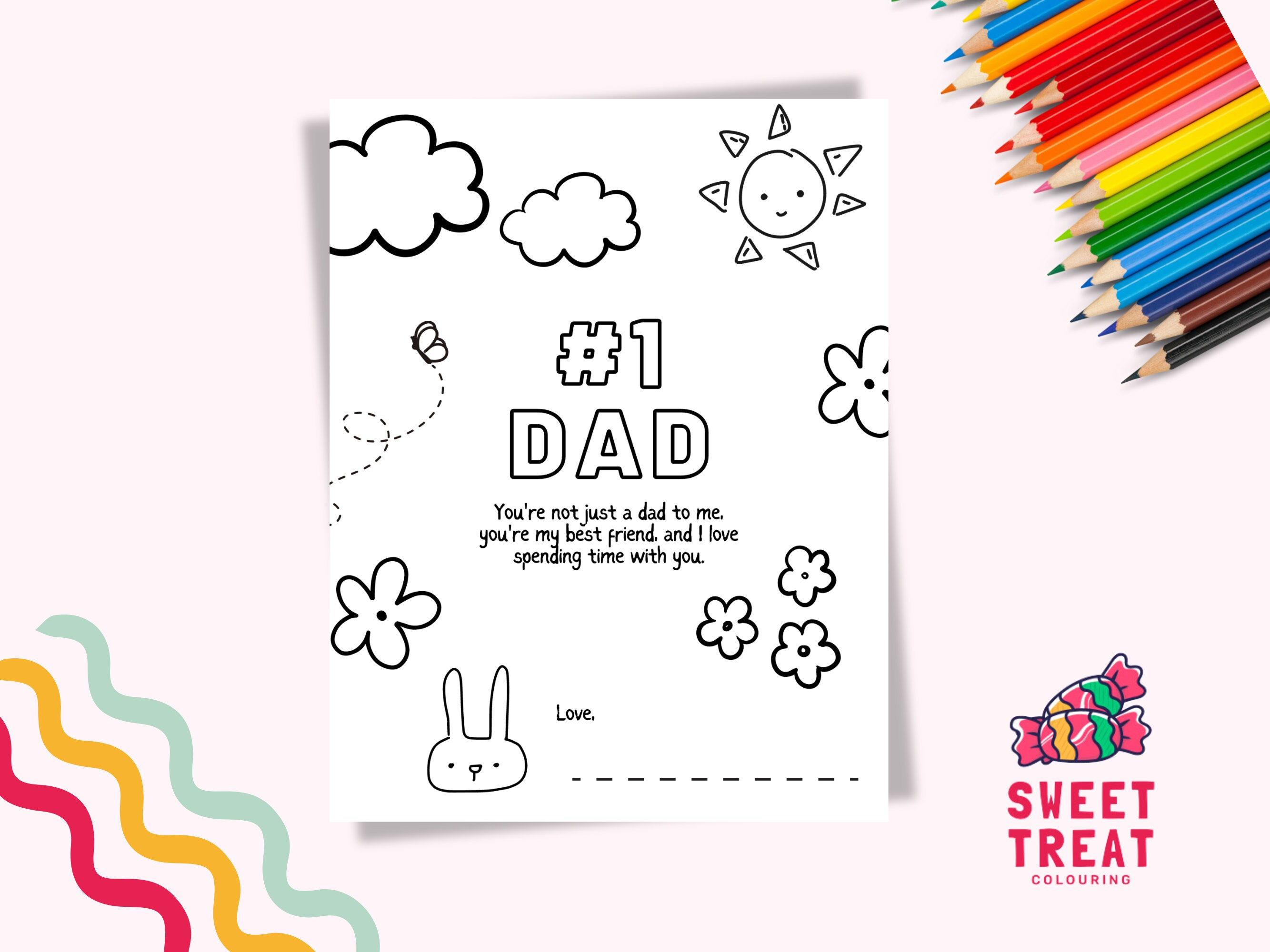Digital Download Father's Day Coloring Page | All About Dad | Printable ...