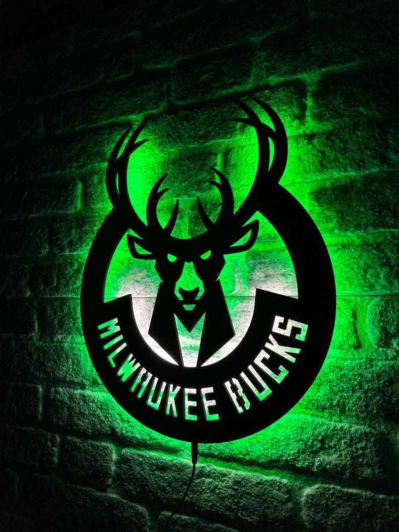 Milwaukee Bucks Led Sign,milwaukee Bucks Wall Art, Milwaukee Bucks Led ...
