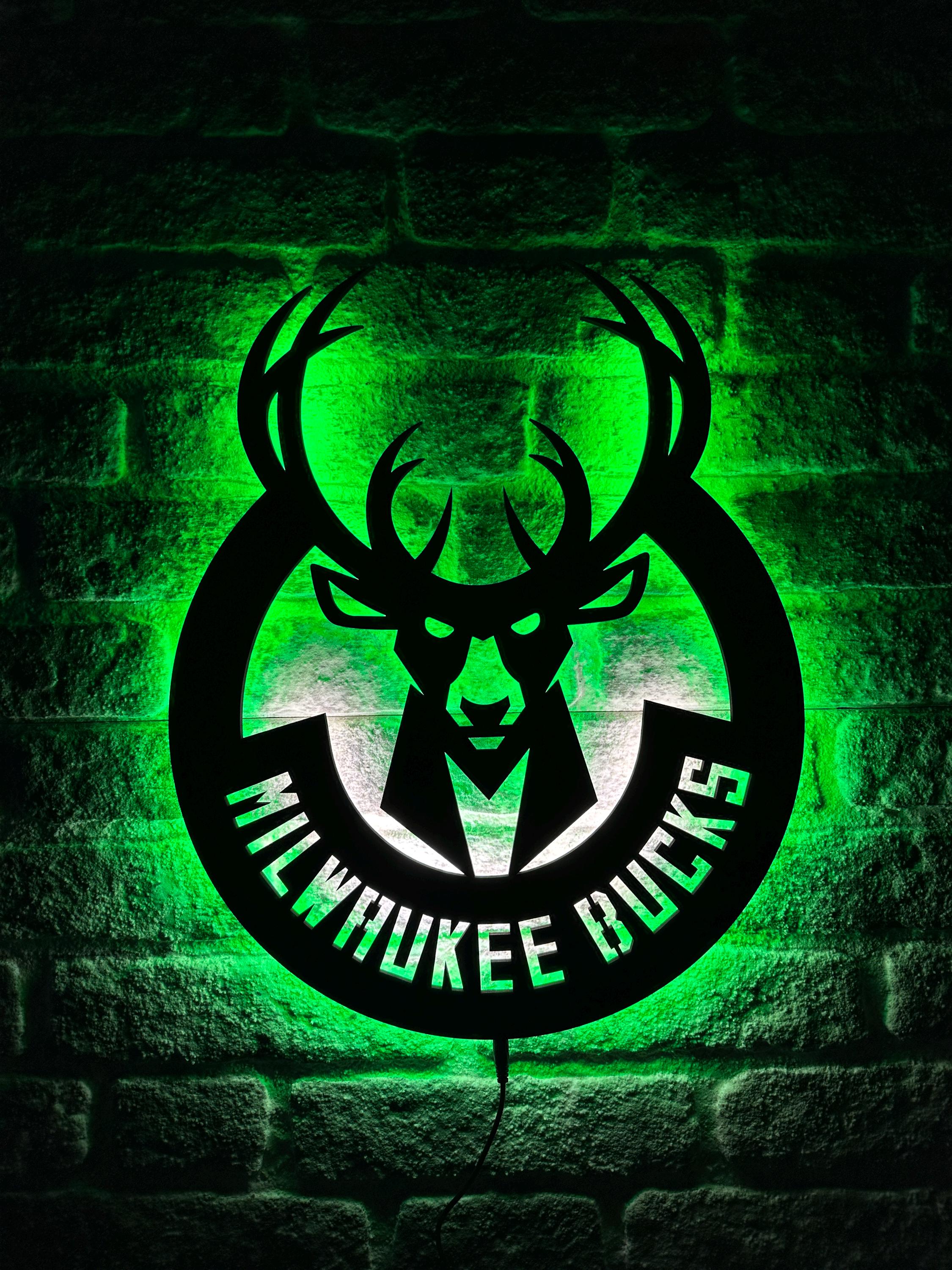 Milwaukee Bucks Led Sign,milwaukee Bucks Wall Art, Milwaukee Bucks Led ...