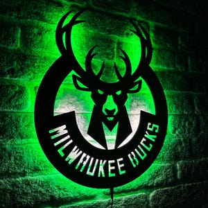 Milwaukee Bucks Led Sign,milwaukee Bucks Wall Art, Milwaukee Bucks Led ...