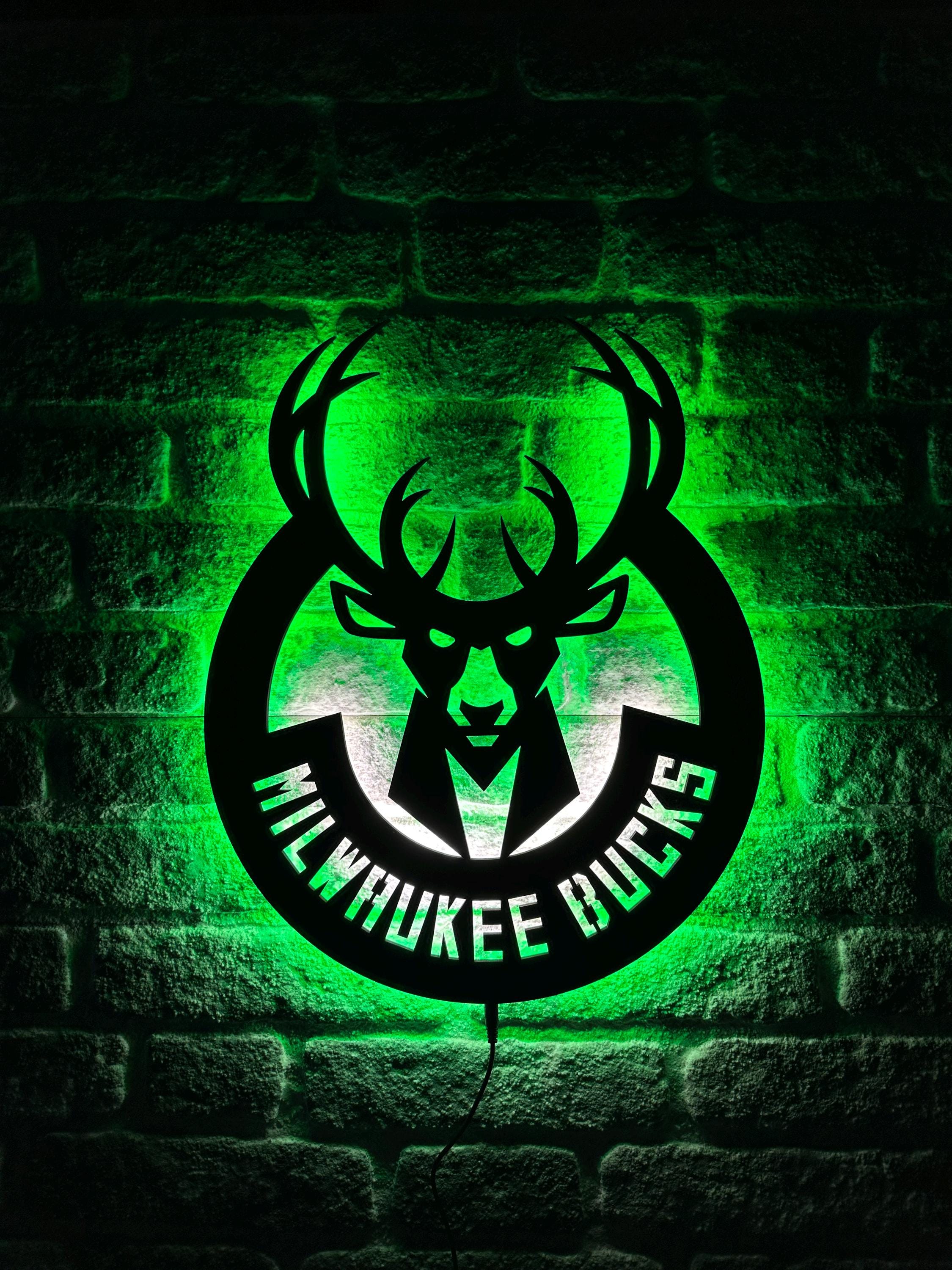 Milwaukee Bucks Led Sign,milwaukee Bucks Wall Art, Milwaukee Bucks Led ...