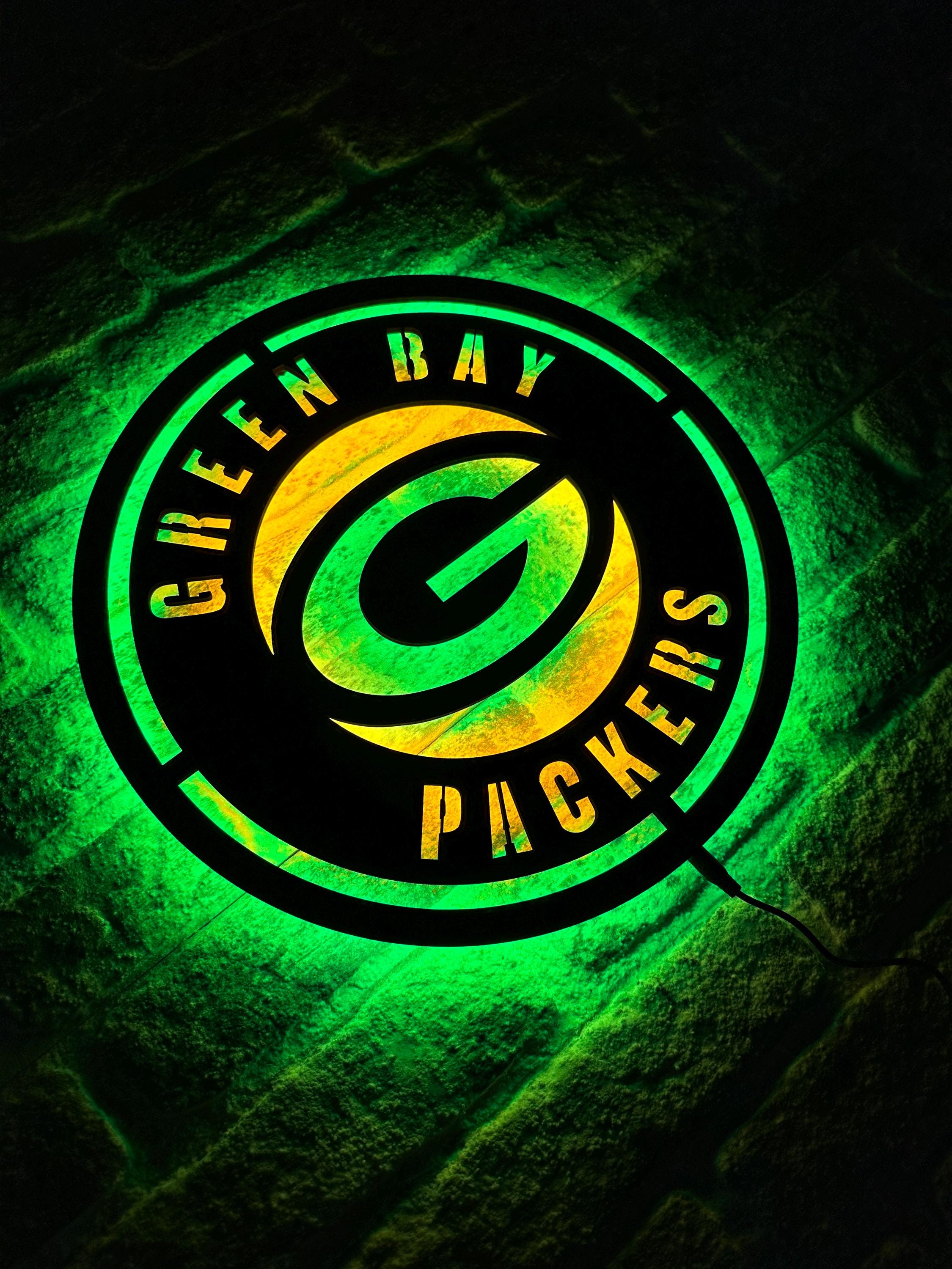Green Bay Packers Led Sign, Green Bay Packers Wall Art,green Bay ...